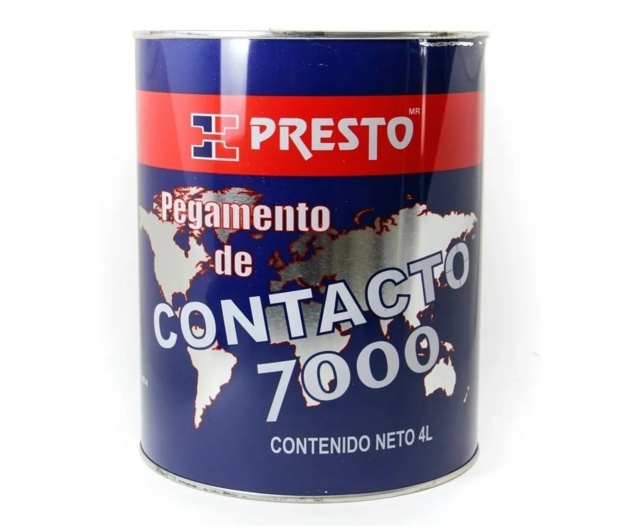 Pegamento Amarillo Presto P/Uso General Contacto 7000 - Lata 4 Lts Pegamento Amarillo Presto P/Uso General Contacto 7000 - Lata 4 Lts