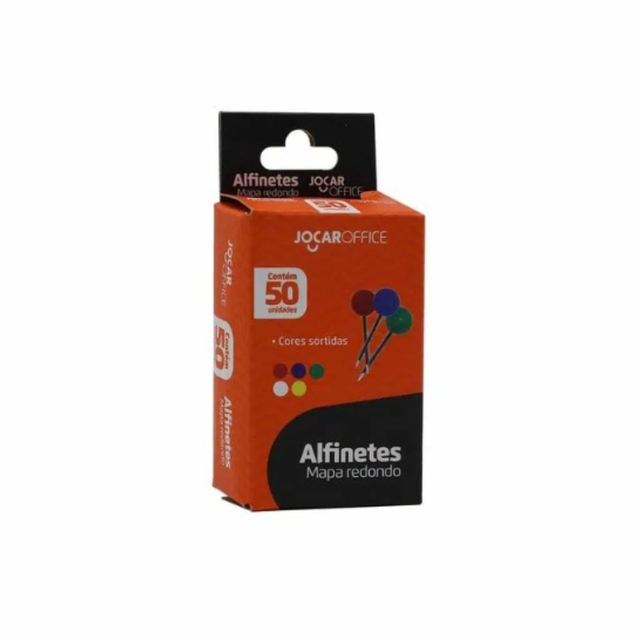 Alfinete Mapa Redondo JOCAR OFFICE Caixa com 50 unidades Alfinete Mapa Redondo JOCAR OFFICE Caixa com 50 unidades