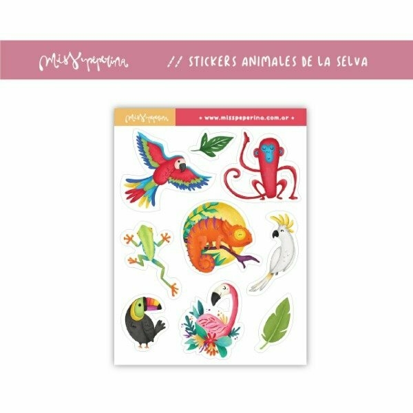 Stickers Animales tropicales - Comprar en Miss Peperina