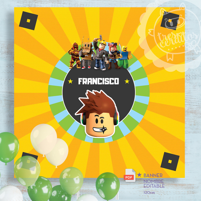Roblox Banner 120x120cm Pdf Textos Editables