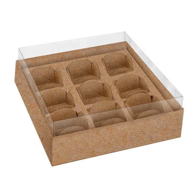 Caixa Premium Para 9 Brigadeiros Kit C 10 Unidades