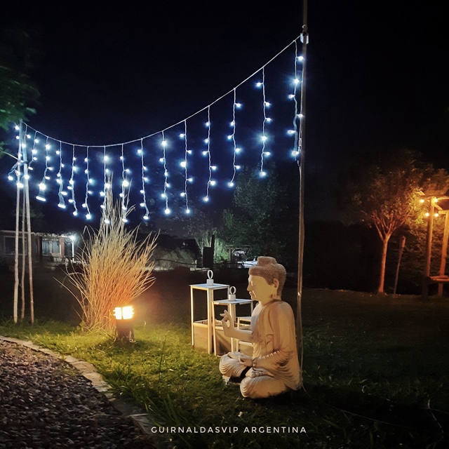 CORTINA LLUVIA LED 3 X 60 CM LUCES BLANCA