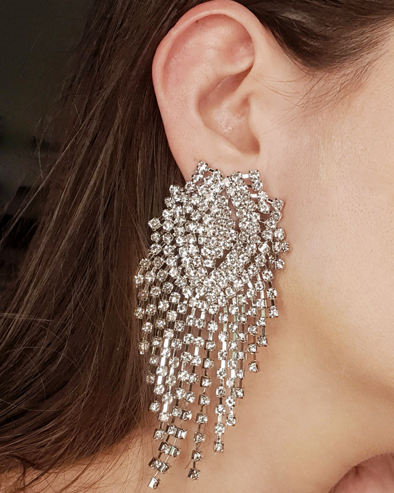 Maxi brinco Cascata Strass - Bold Sparkle Maxi brinco Cascata Strass - Bold Sparkle