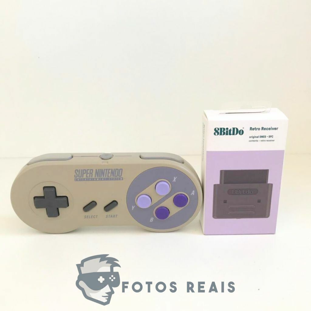 CONTROLE PERSONALIZADO BLUETOOTH 8BITDO SNES SFC RECEPTOR BLUETOOTH RETRO SNES SEMINOVO SNES E SUPER FAMICOM