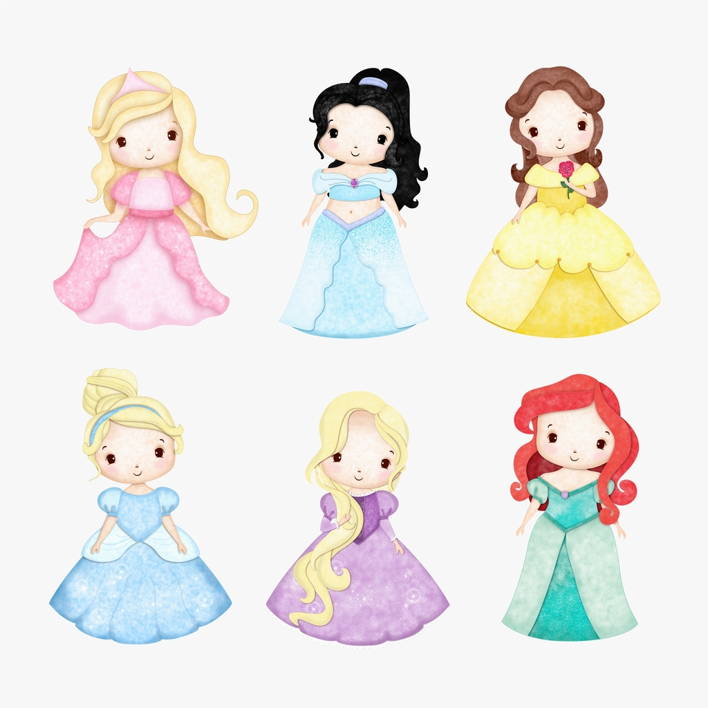 KIT DIGITAL PRINCESAS CUTE AQUARELA DISNEY KIT DIGITAL PRINCESAS CUTE AQUARELA DISNEY