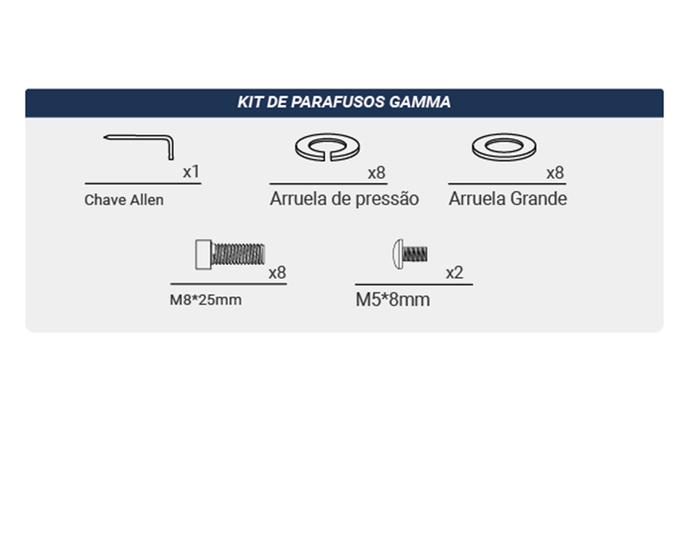 Kit Parafusos DT3 Gamma Kit Parafusos DT3 Gamma