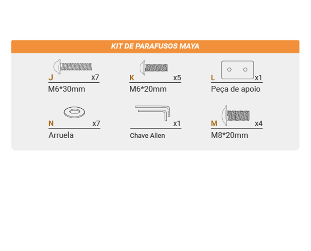 Kit Parafusos DT3 Maya Kit Parafusos DT3 Maya