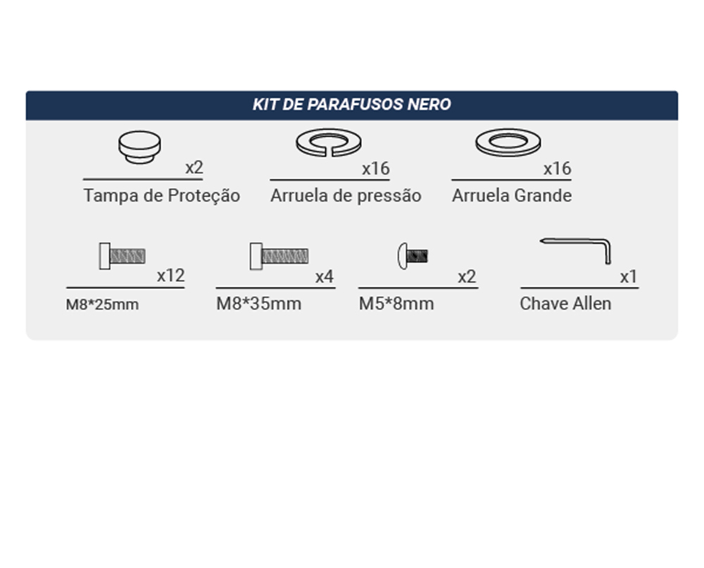 Kit Parafusos DT3 Nero Kit Parafusos DT3 Nero