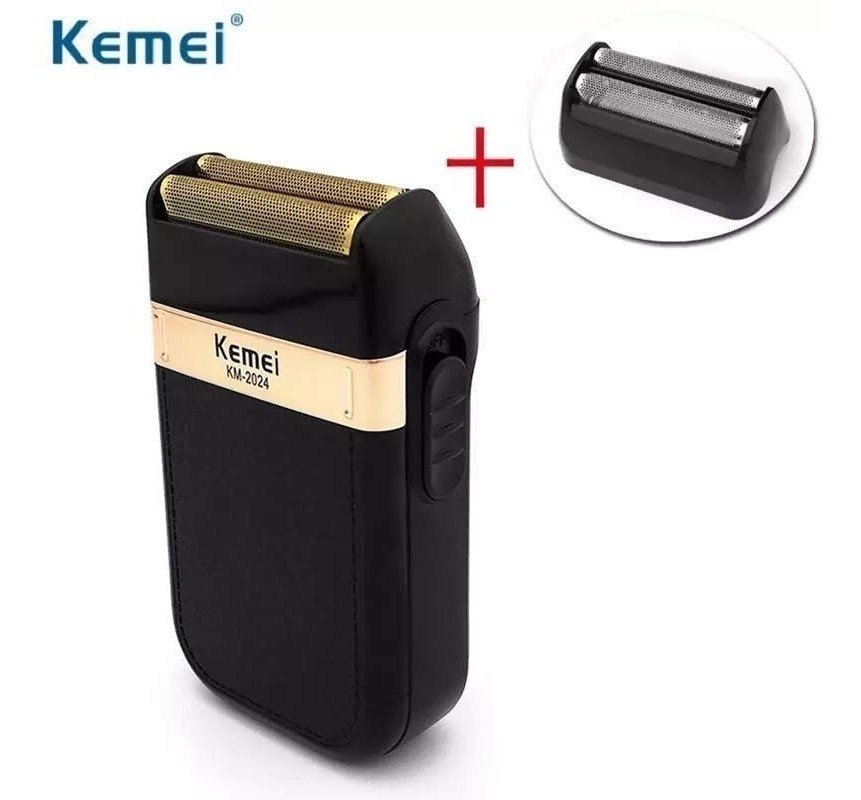 AFEITADORA SHAVER INALAMBRICA RECARGABLE USB MARCA KEMEI MODELO KM-2024 + CABEZAL DE REPUESTO (SA)