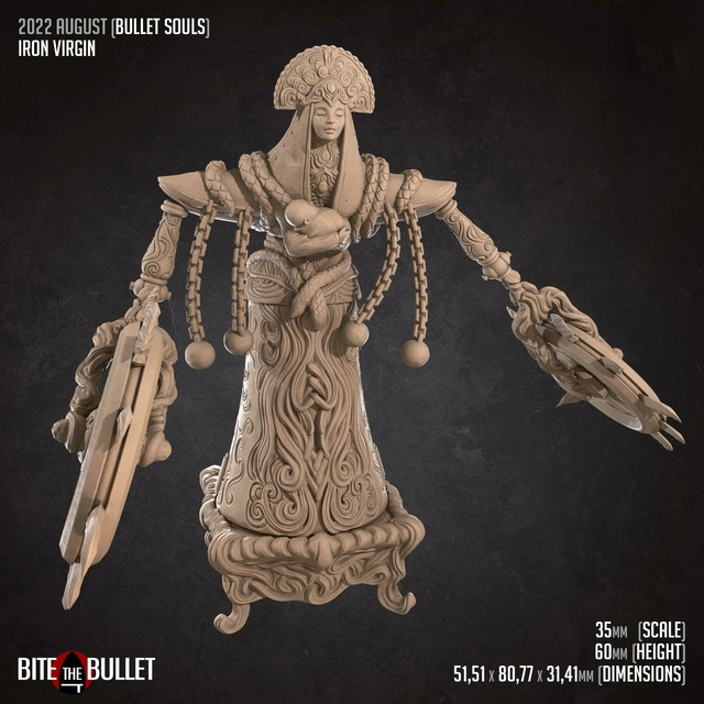 Virgem de Ferro - Sem Pintura, Miniatura 3D Grande Para Rpg de Mesa Virgem de Ferro - Sem Pintura, Miniatura 3D Grande Para Rpg de Mesa