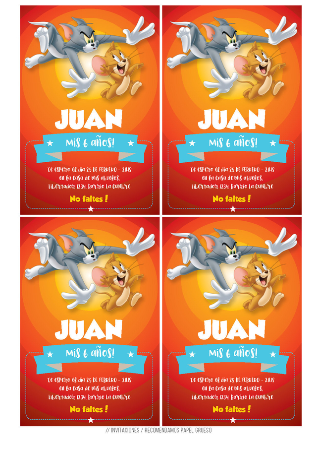Kit imprimible Tom y Jerry