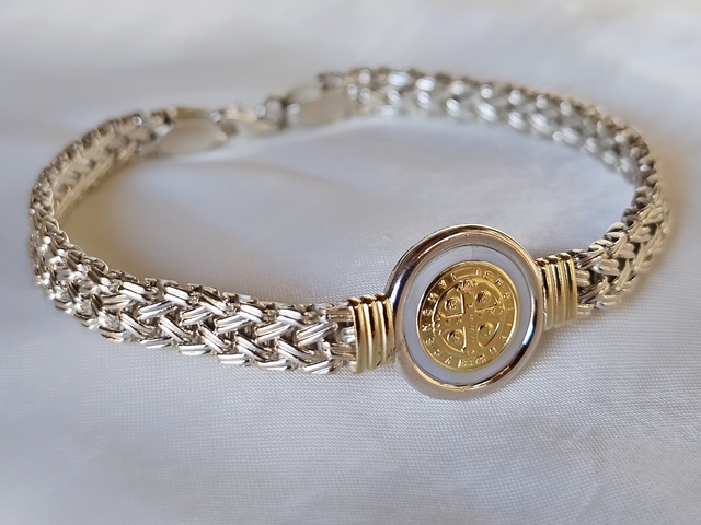 pulsera San Benito plata y Oro - Comprar en Línea zero